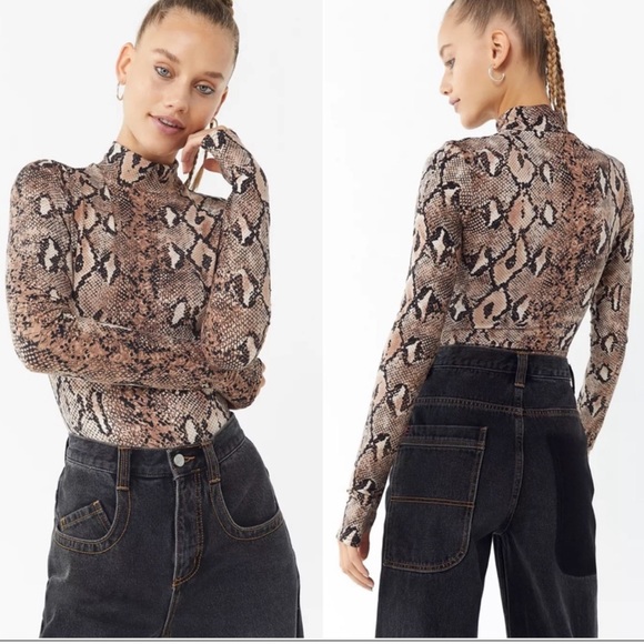 I.AM.GIA | Tops | Iamgia Kenzie Snake Print Mock Neck Bodysuit | Poshmark